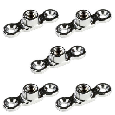 5 X FEMALE BACK PLATE FOR MUNSEN RINGS CHROME M10 THREAD WALL BRACKET