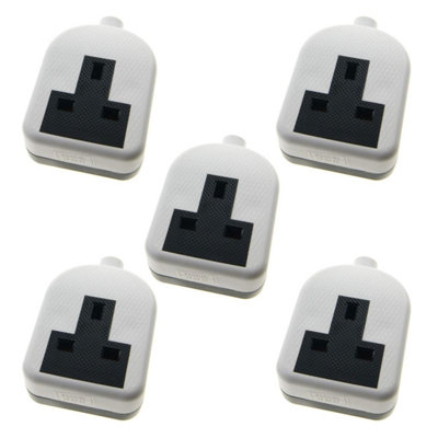 5 x High Impact 1 Gang Rewireable Trailing Extension Socket, without ...