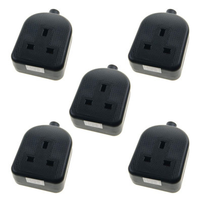 5 x High Impact 1 Gang Trailing Extension Socket, without Plug and ...