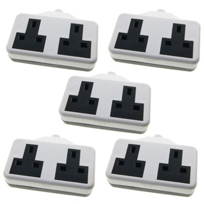 5 x High Impact 2 Gang Trailing Extension Socket, without Plug and ...