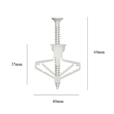 5 x Rawl Poly Toggles & Screws Hallow Wall Fixings for Plasterboard ...
