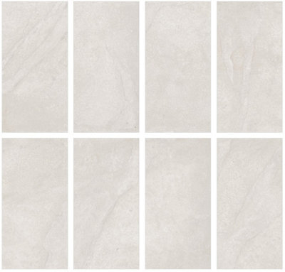 5 x Slate Pearl Slate Effect Matt Porcelain Indoor Wall & Floor Tiles ...