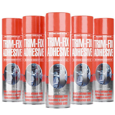 5 x Trimfix High Temperature Adhesive Spray Glue 500ml