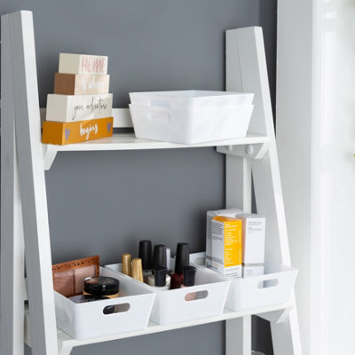 5 x Wham Plastic Studio Basket 3.01 Rectangular Ice White (Home ...