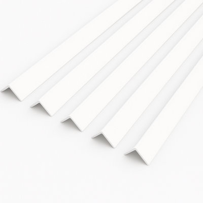 5 x White Rigid Angle 100mm x 100mm x 1 Metre