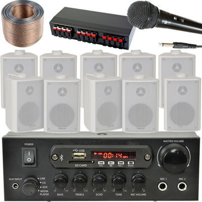 5 Zone Bluetooth System 10x 60W Speakers Shop Tannoy PA & Karaoke Kit ...