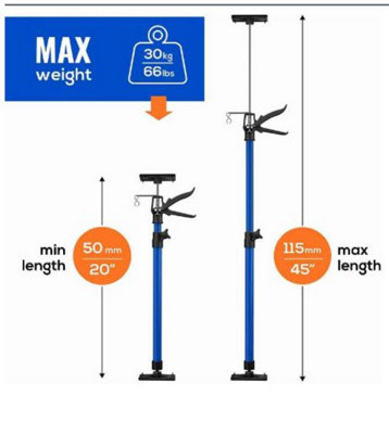 50-115cm Adjustable Extension Support Pole Telescopic Ceiling Support ...