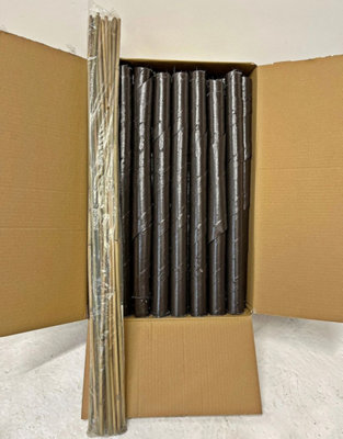 50 Brown Spiral Tree Guards with Canes - 60cm x 38mm