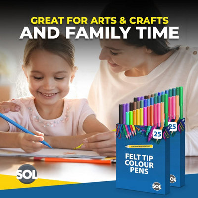 50 Felt Tips Colouring Pens for Adults & Kids - Felt Tip Pens for ...