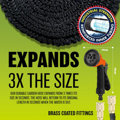 50 FT EXPANDABLE FLEXIBLE HOSEPIPE GARDEN HOSE PIPE MAGIC SNAKE AND GUN ...