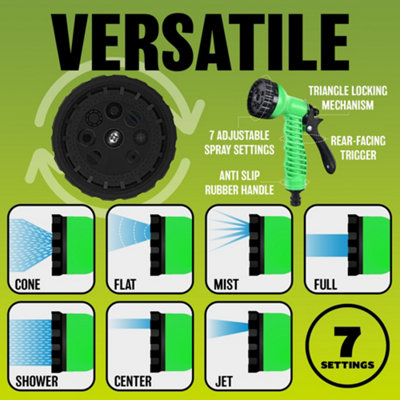 50 Ft Expandable Flexible Hosepipe Garden Hose Pipe Magic Snake + Gun ...