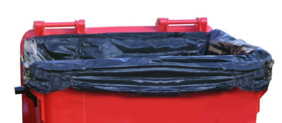 50 Heavy Duty Large Wheelie Bin Liners, 1100L - Black at B&Q