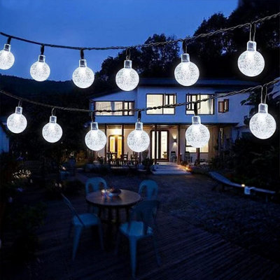 50 Led Solar Power Retro White Bulb 10M Garden String Lights Outdoor