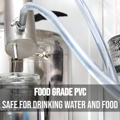 50 m / 164 ft of 6 mm Clear PVC Food Grade Hose - Flexible Non-Toxic ...
