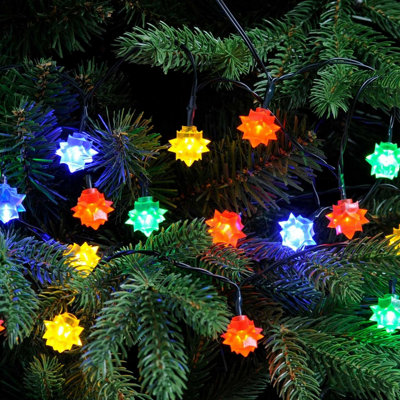 50 Multi Colour Diamond Christmas String Lights Indoor/Outdoor Battery ...