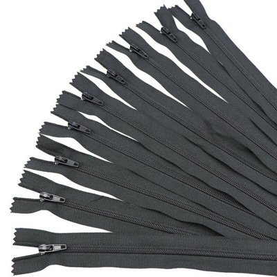 50 Pack Black 9 Inch Upholstery Zips Nylon Coil Open Ended Zippers for ...
