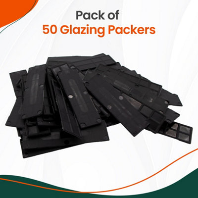 50 Pack Black Broadfix Plastic Window and Glazing Packers Spacers 2mm ...