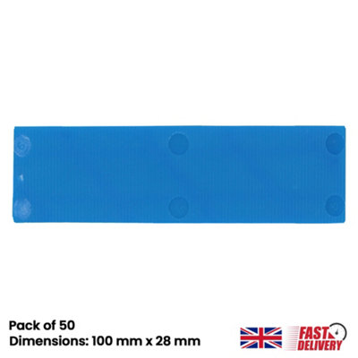 50 Pack Blue Plastic Window and Glazing Packers Spacers 5mm Thick Flat ...