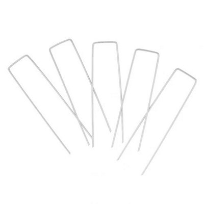 50 PACK GALVANISED U PINS GROUND GARDEN