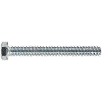 50 Pack M8 x 75mm Zinc Setscrews - Grade 8.8 Fully Threaded DIN 933