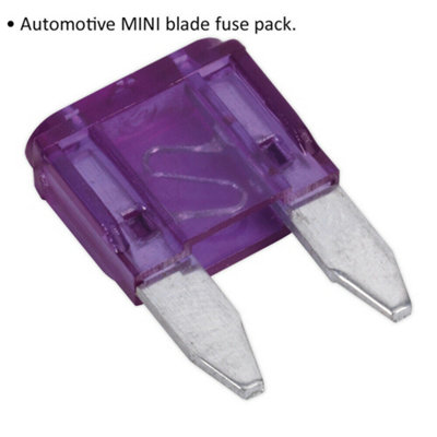 50 Pack of 3A Automotive MINI Blade Fuses for Vehicle Circuits