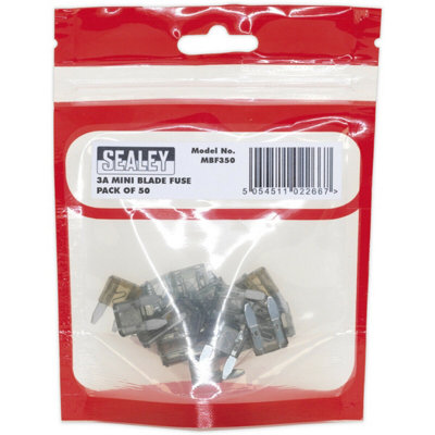 50 Pack of 3A Automotive MINI Blade Fuses for Vehicle Circuits