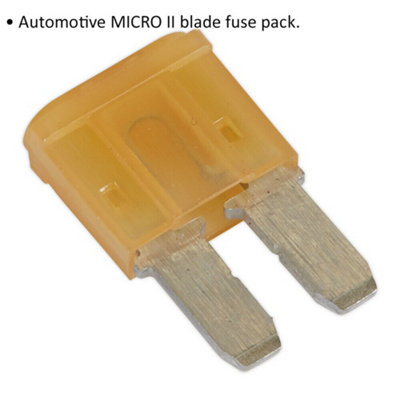 50 Pack of 7.5A Micro 2 Blade Fuses for Automotive Circuits