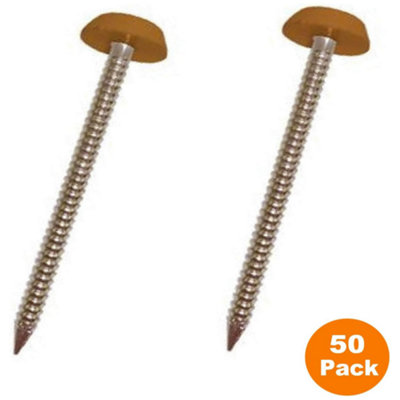 50 Pack UPVC Panel Pins 30mm Poly Top Pins Nails Plastic Headed Fascia ...