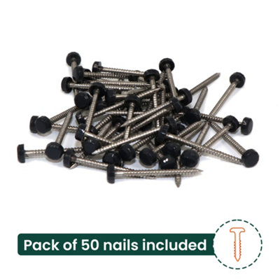 50 Pcs UPVC Panel Pins 30mm Poly Top Pins Nails Plastic Headed Fascia ...