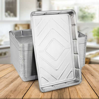 50 Pk Coppice Aluminium Foil Tray for Baking, BBQ, Roasting, Grilling ...
