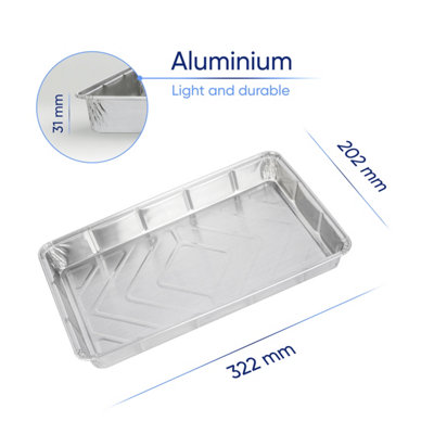 50 Pk Coppice Aluminium Foil Tray for Baking, BBQ, Roasting, Grilling ...