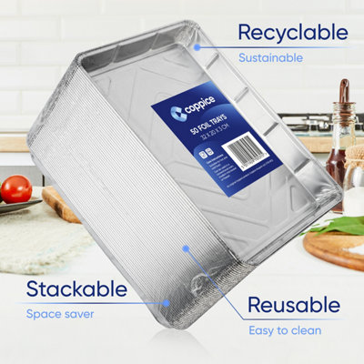 50 Pk Coppice Aluminium Foil Tray for Baking, BBQ, Roasting, Grilling ...
