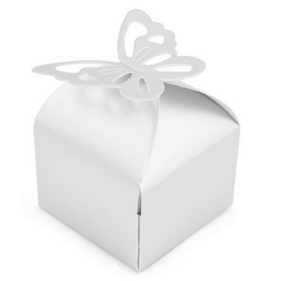 50 White Wedding Favour Boxes