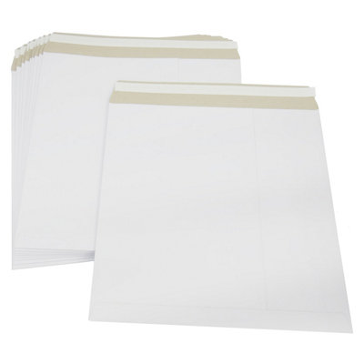 50 x 13" Strong White Square Record Mailers With Peel & Seal Closure