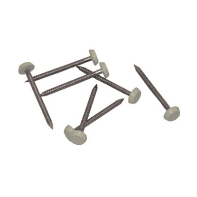 50 x Agate Grey UPVC 30mm Poly Top Pins Plastic Headed Fascia Fixings
