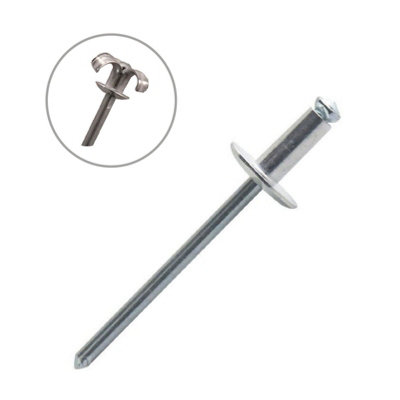 50 x Aluminium Peel Back Rivets, Dome headed 4.8 x 20mm Blind Pop Rivet