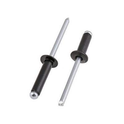 50 x Black Aluminium Rivets, Dome Headed 4.8 x 20mm Blind Pop Rivet
