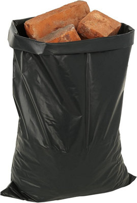 50 x Black Heavy Duty Rubble Bags 80L Builders Sacks 510 x 760 mm