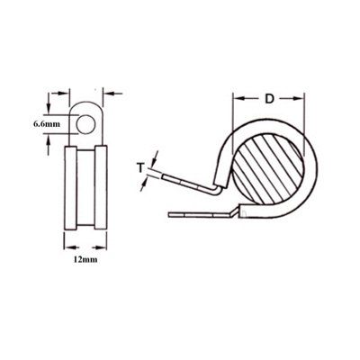 50 x Black Nylon Plastic P Clips - Fasteners for Conduit, Cable, Tubing ...