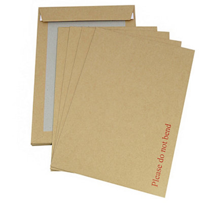 50 x C4 (324x229mm) Brown Manila Printed Please Do Not Bend Board ...