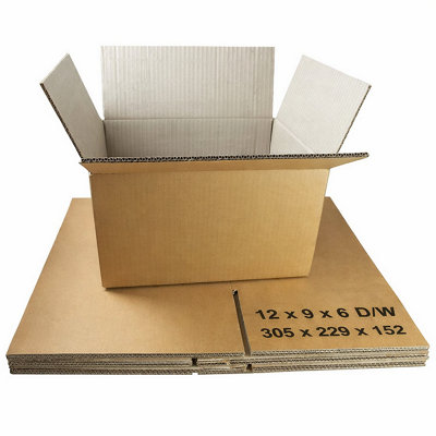 50 X Double Wall Cardboard Box 12x9x6 Inches 305x229x152mm Heavy Duty ...