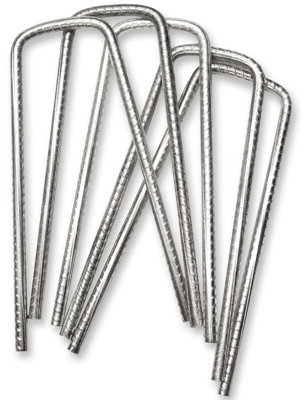 50 X GALVANISED U-PINS ARTIFICIAL GRASS GARDEN TURF FIXING PEGS WEED FABRIC