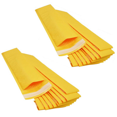 50 x Gold Peel & Seal 535x180mm Padded Bubble Lined Number Plate ...