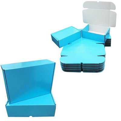 50 x Light Blue 6 x 4 x1.5" Shiny Gloss Finished Postal Mailing Die Cut ...