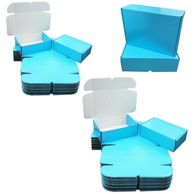 50 x Light Blue 6 x 4 x1.5" Shiny Gloss Finished Postal Mailing Die Cut ...