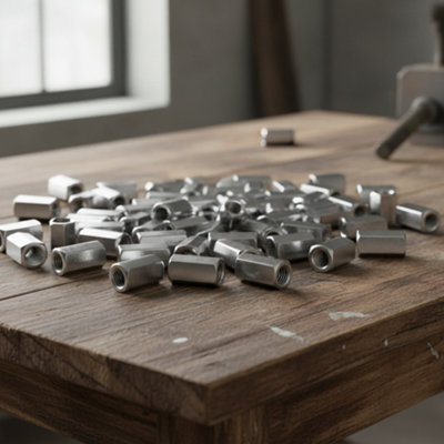 50 x M8 Hex Coupling Nuts - Threaded Rod Connector Studding Extension ...
