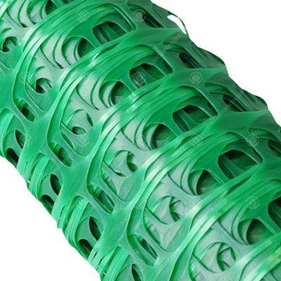 50 x Meters Green Plastic Barrier Safety Mesh Fence 110gsm | DIY at B&Q