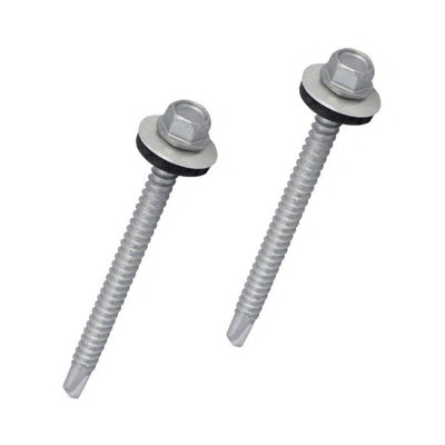 50 x Roofing Screws for Metal Sheets & Cladding Self Drill 55 x 80mm ...