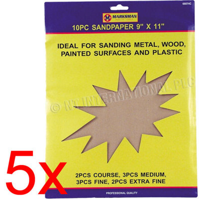 50 X Sandpaper Metal Wood Plastic Grit Grader Course Fine Medium Extra ...