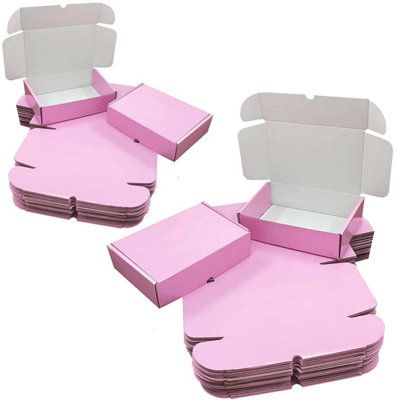 50 x Shiny Pink ( 12" x 9" x 4") Coloured Cardboard Postal Shipping ...